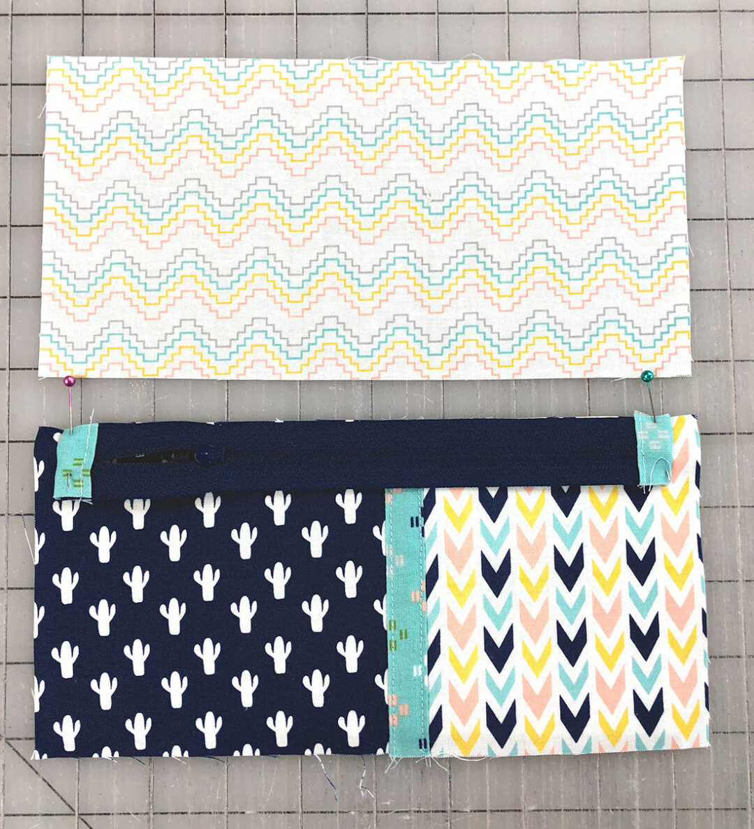 A Step by Step Color block Zipper Pouch Tutorial - Ameroonie Designs