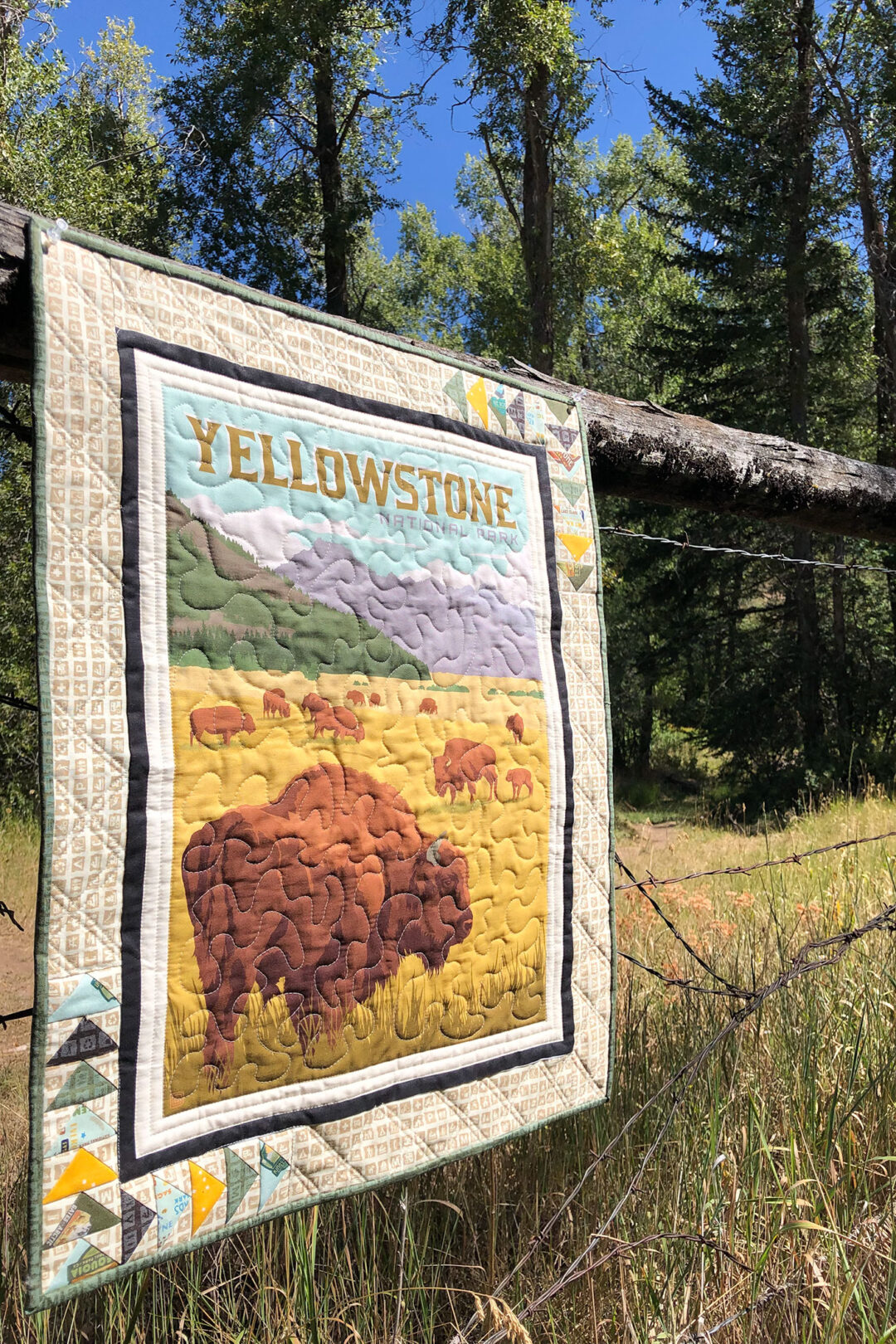 Yellowstone Panel Mini Quilt - Ameroonie Designs