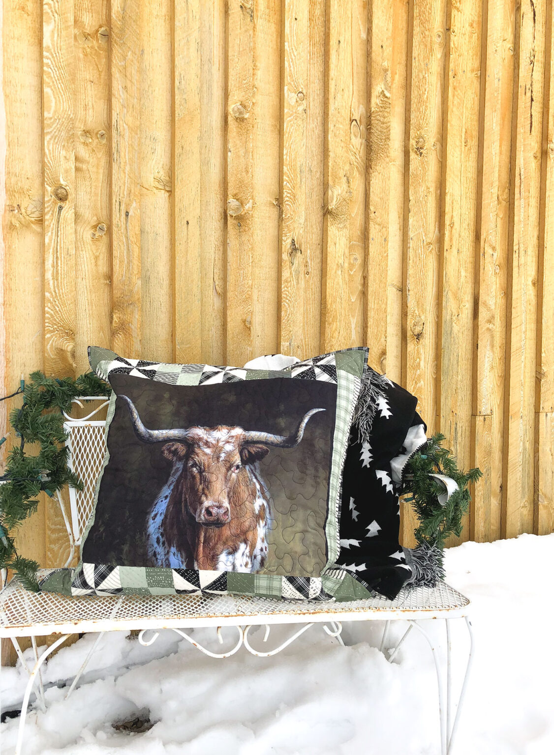 Quilted Euro Sham tutorial - Ameroonie Designs featuring Barnyard Friends