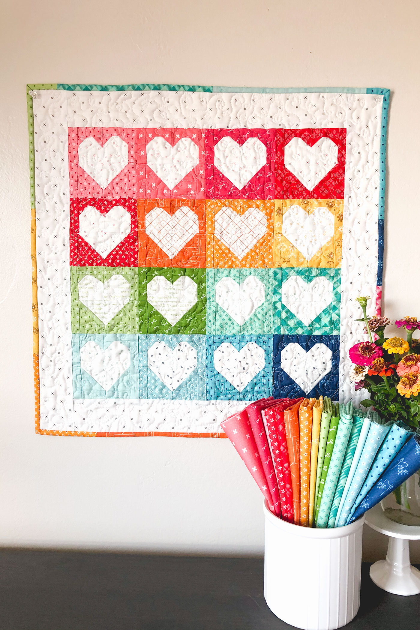 Ameroonie Designs | a Delightful Heart Mini Quilt that will wow