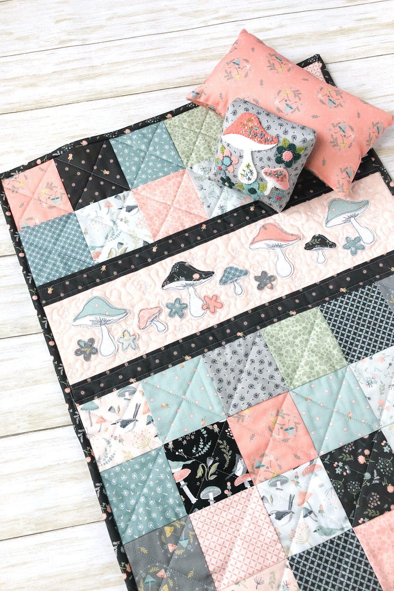 Make an easy and adorable Patchwork Doll Quilt she will treasure
