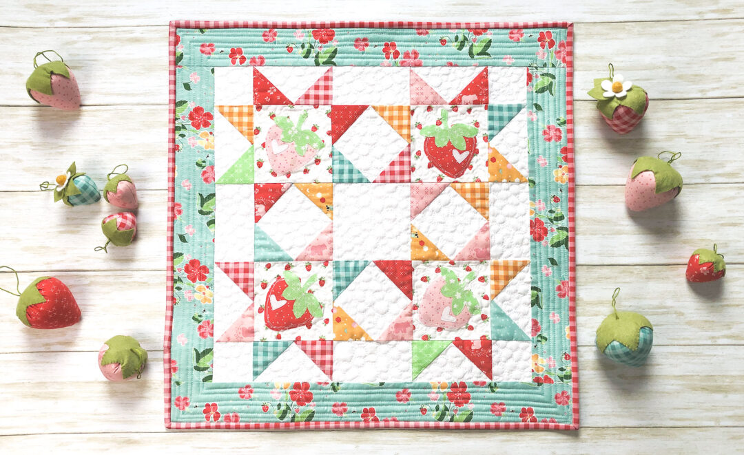 Sew some sunshine with this free Strawberry Springtime applique pattern