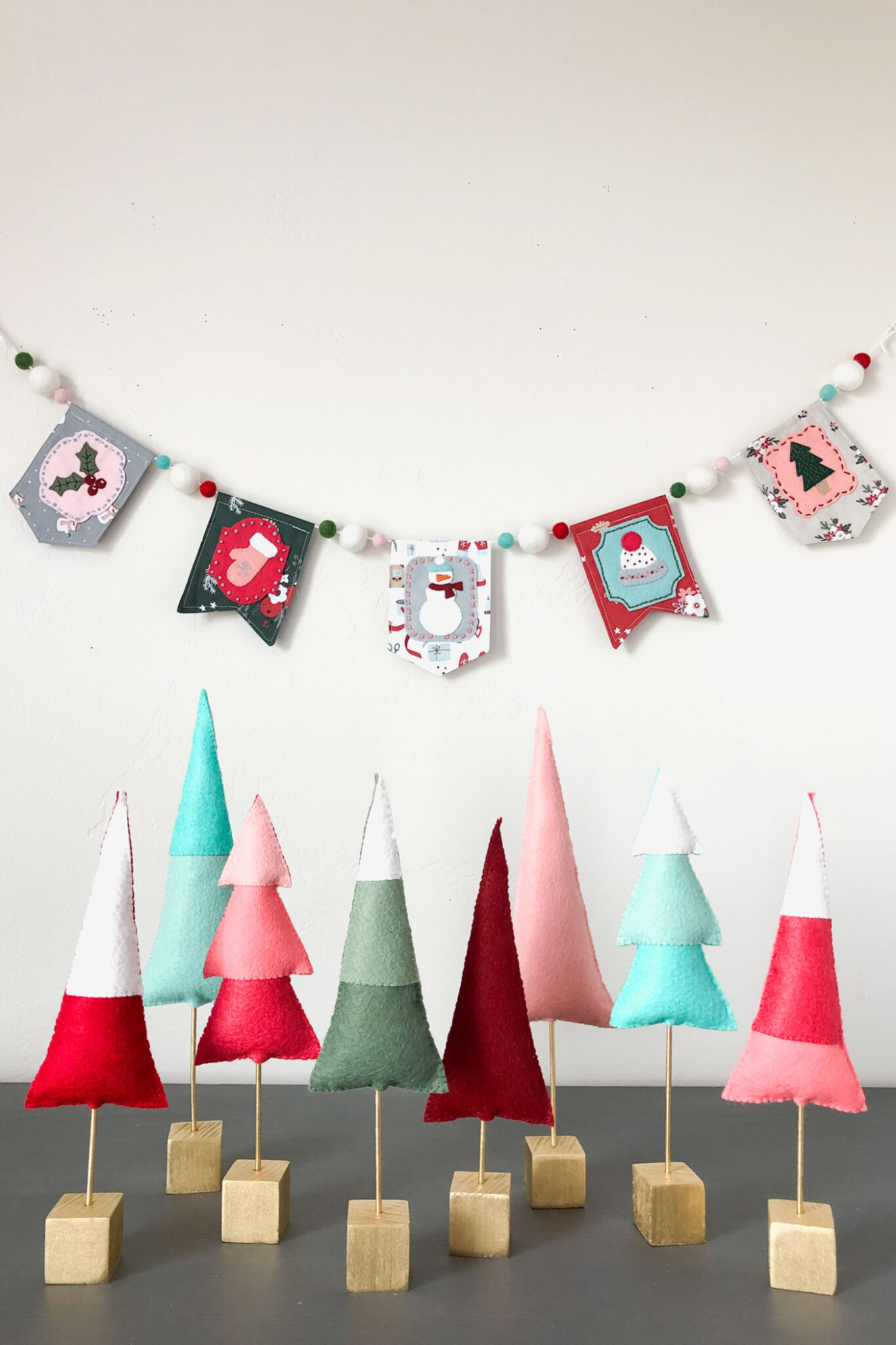stitch a stunning forest with this simple and free felt tree pattern