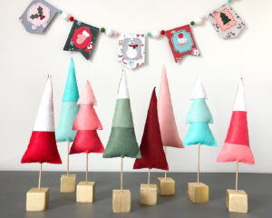 stitch a stunning forest with this simple and free felt tree pattern