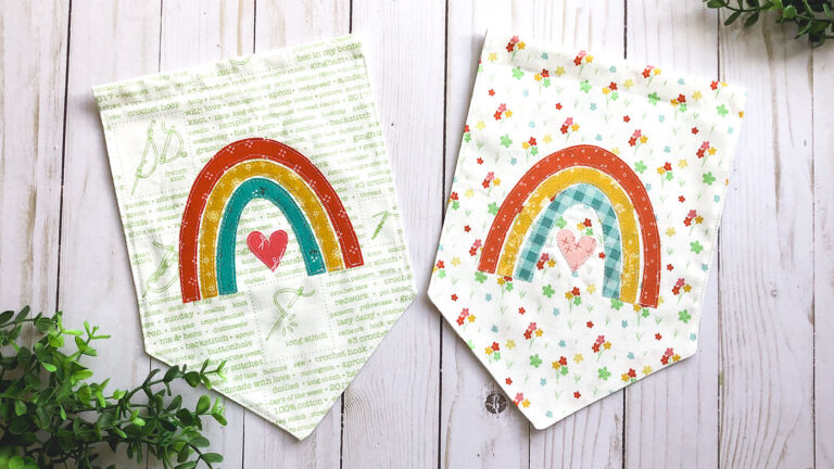 Use this free pattern to sew your own colorful Rainbow Banner